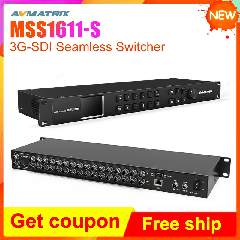 Avmatrix-MSS1611-S-Compact-Seamless-SDI-Matrix-Switcher-3G-HD-SD-SDI-16 ...