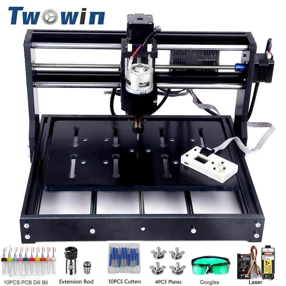 TWOWIN 3020 MINI Laser Engraver DIY CNC Router Engraving Machine GRBL Control Milling Cutting ...