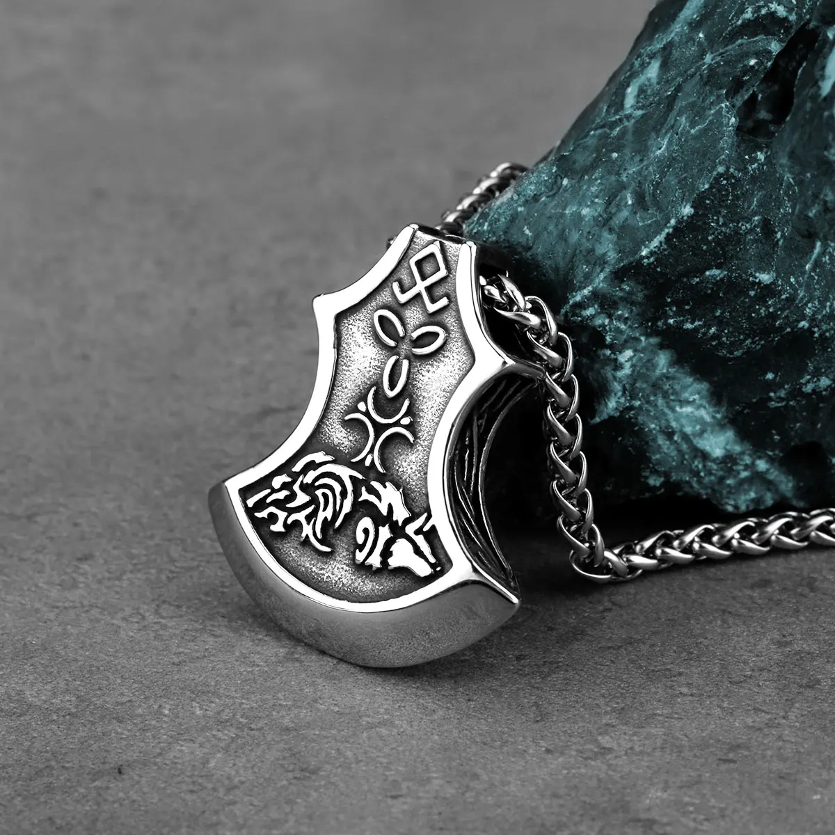 Men-s-Stainless-Steel-Necklace-Viking-Axe-and-Odin-Wolf-Hip-Hop-Amulet ...