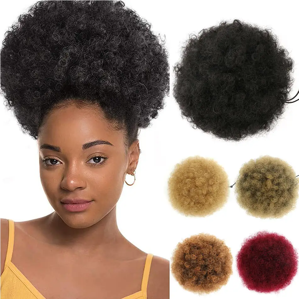 Synthetic-Big-Afro-Puff-Chignon-Ponytail-Kinky-Curly-Drawstring-Pony ...