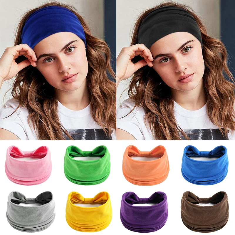 Yoga-Running-Bandana-Bandage-Women-Wide-Sports-Elastic-Hair-Bands-Solid ...