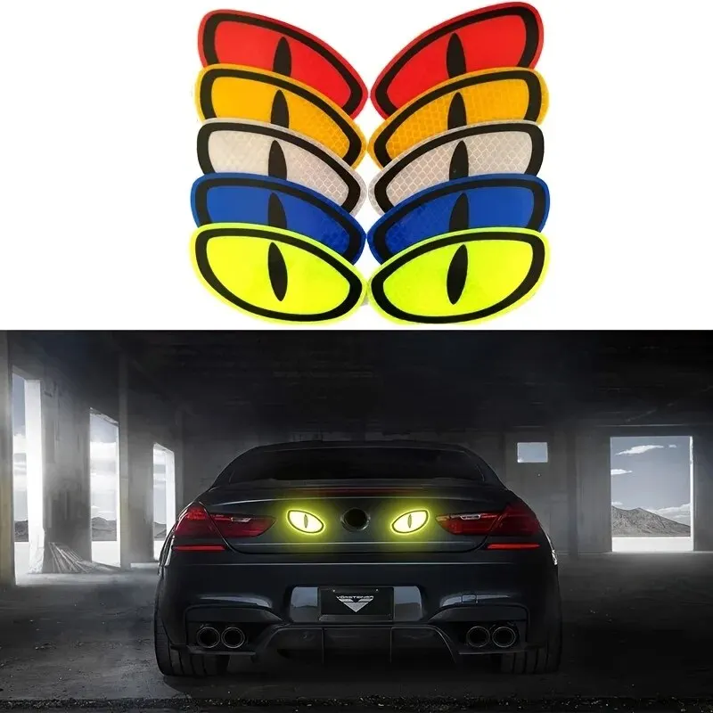 2pcs-Car-Reflective-Safety-Warning-Tape-Cat-Eyes-Pattern-Night-Driving ...