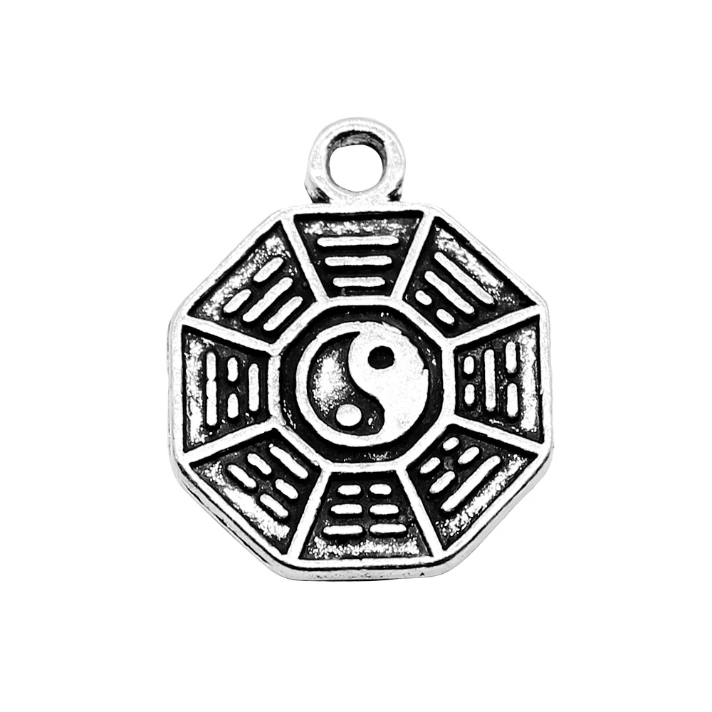 WYSIWYG 20pcs 16x13mm Charms Taoism Ba Gua Charm Feng Shui Charm Yin ...