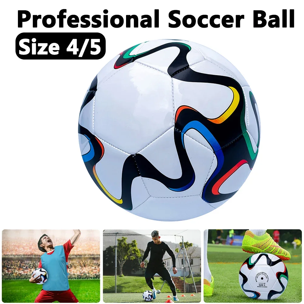 Professional Soccer Ball Size 4/5 Wear Resistant Machine-Stitched ...