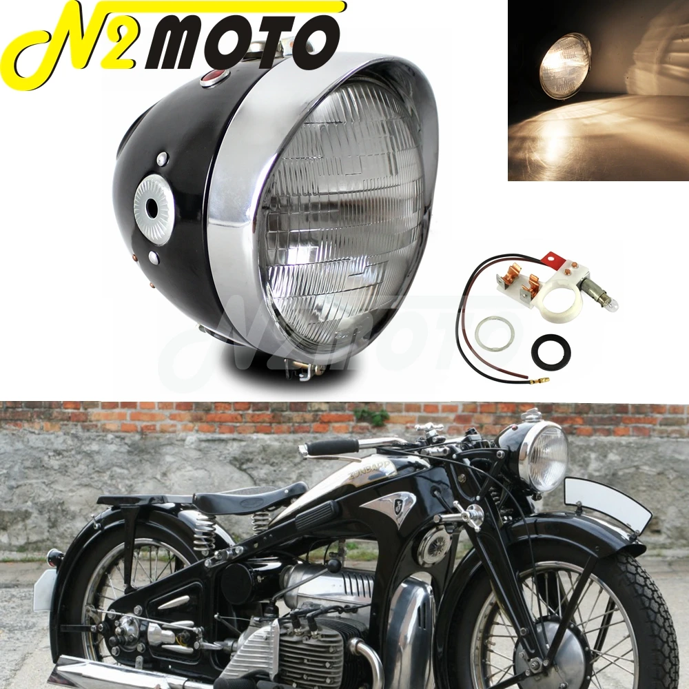 Retro Motorcycle Headlight Front Head Light Lamp for Zundapp DB DS KS ...