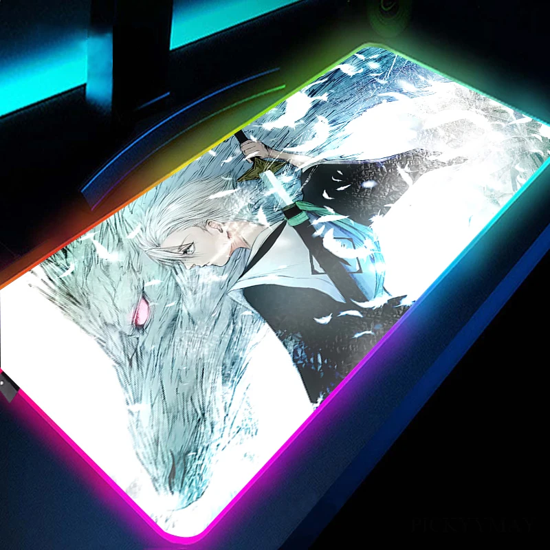 Bleach grande rgb mousepads do jogo da almofada do rato led tapete do ...