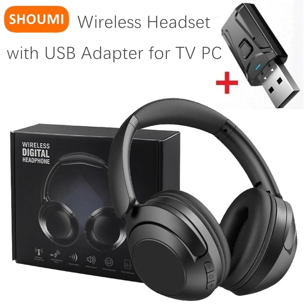 Shoumi Sem Fio Bluetooth Headset Grande Fone De Ouvido Tv Earmuffs