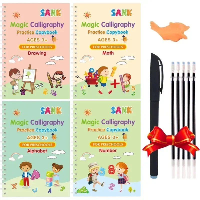 4books-Sank-Magic-Practice-Copybook-Pen-Preschools-Kids-Calligraphy ...