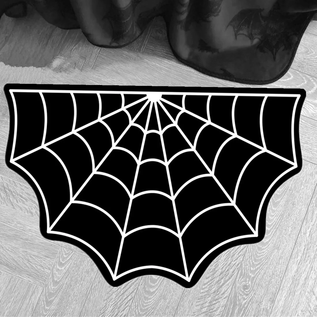 Gothic Black Cobwebs Coffin Cross Skull Floor Bath Bedroom Carpet Mat ...