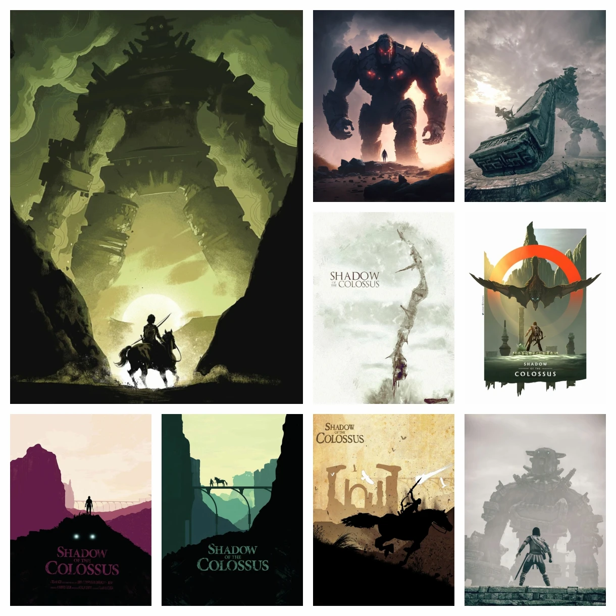 DIY-Diamond-Art-Painting-Kits-Vintage-Poster-Shadow-Of-The-Colossus ...