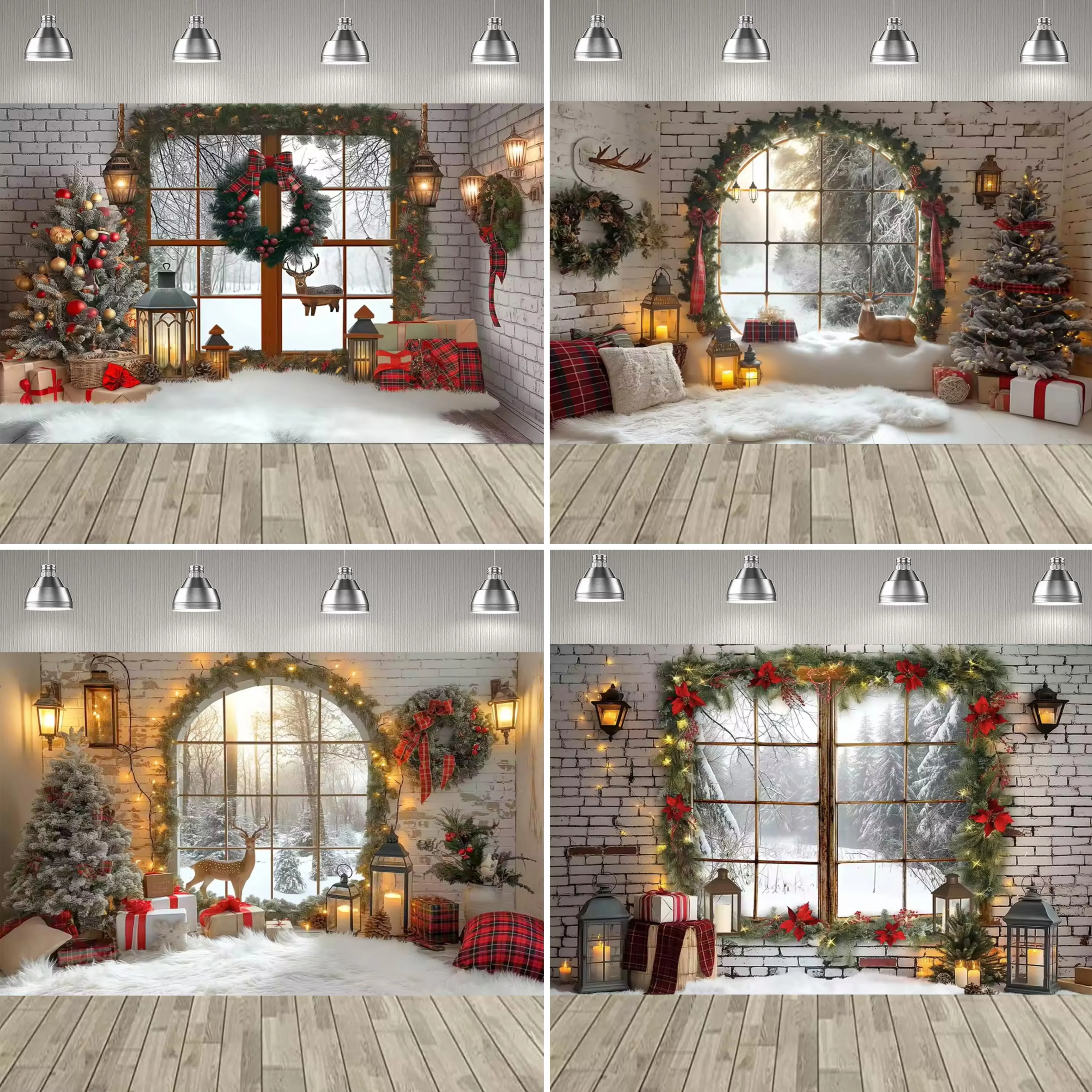 Winter Forest Snow Scene Christmas Window Scene Theme Decoration ...