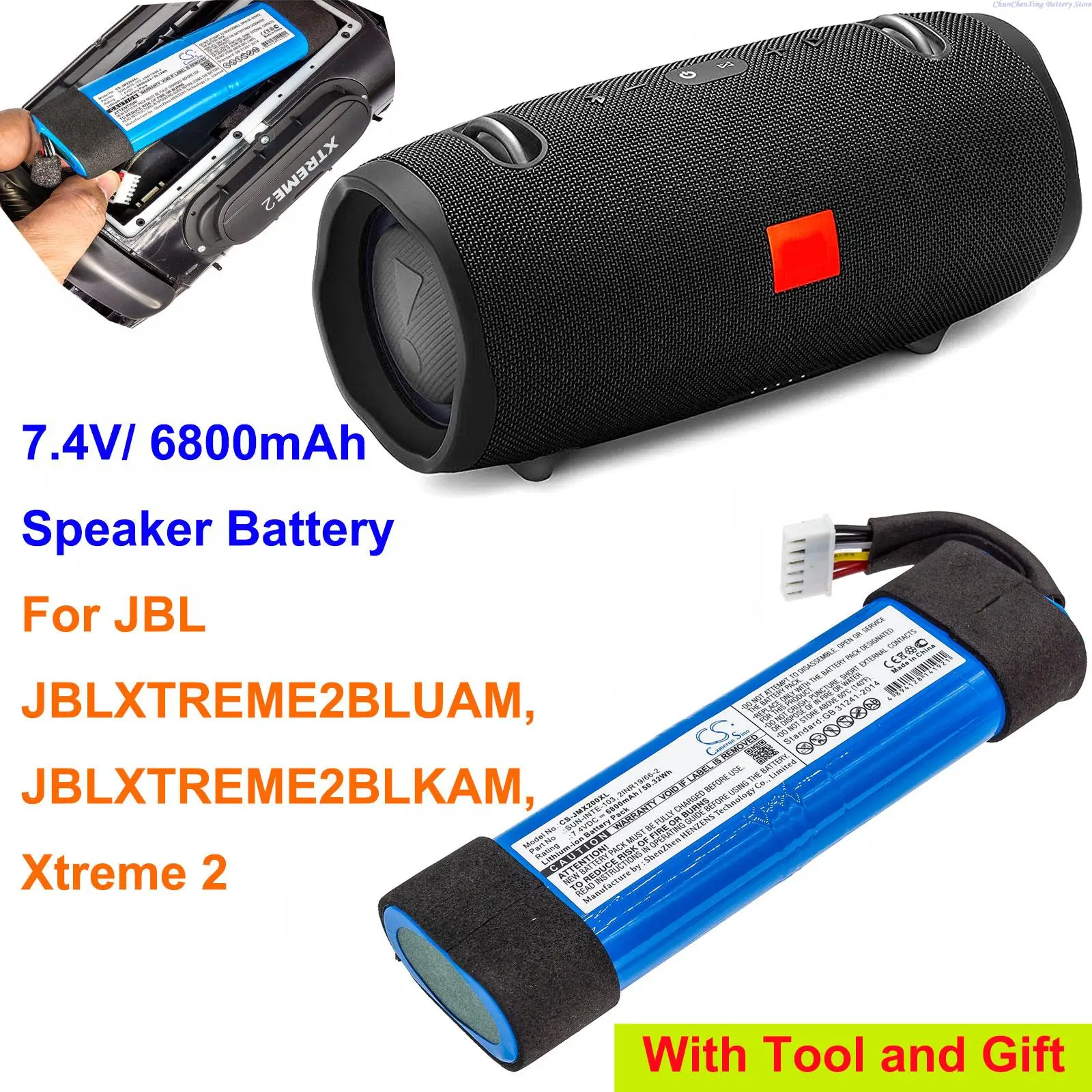 Cameron Sino 6800MAh ลำโพงแบตเตอรี่2INR19/66 2, SUN INTE 103สำหรับ JBL ...