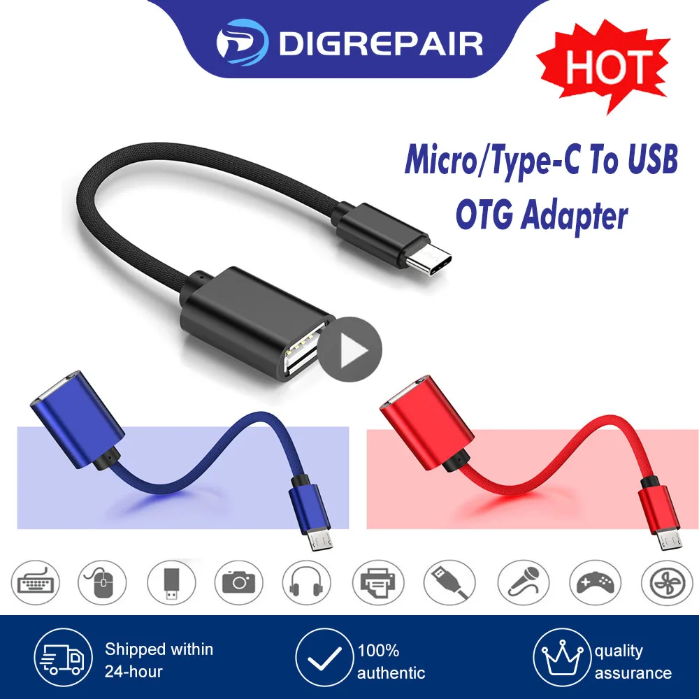 USB OTG Adapter Micro/Type C USB Male To USB3.0 Female Cable Adapter ...