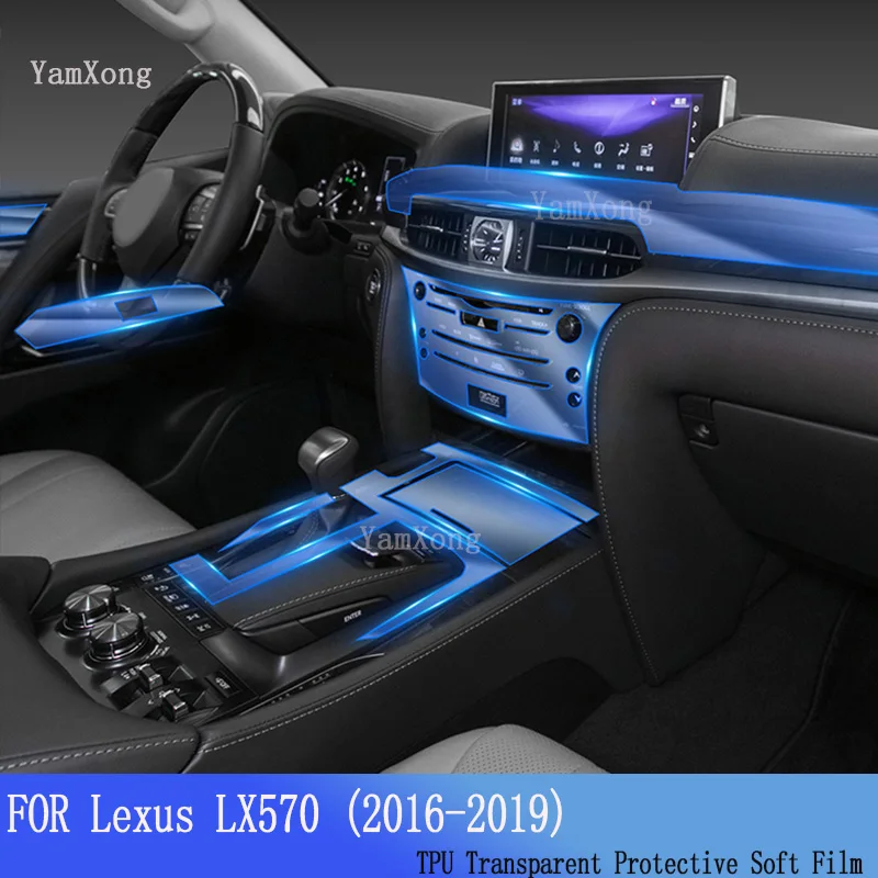 For-Lexus-LX570-2016-2019-Car-Interior-Center-console-Transparent-TPU-Protective-film-Anti ...