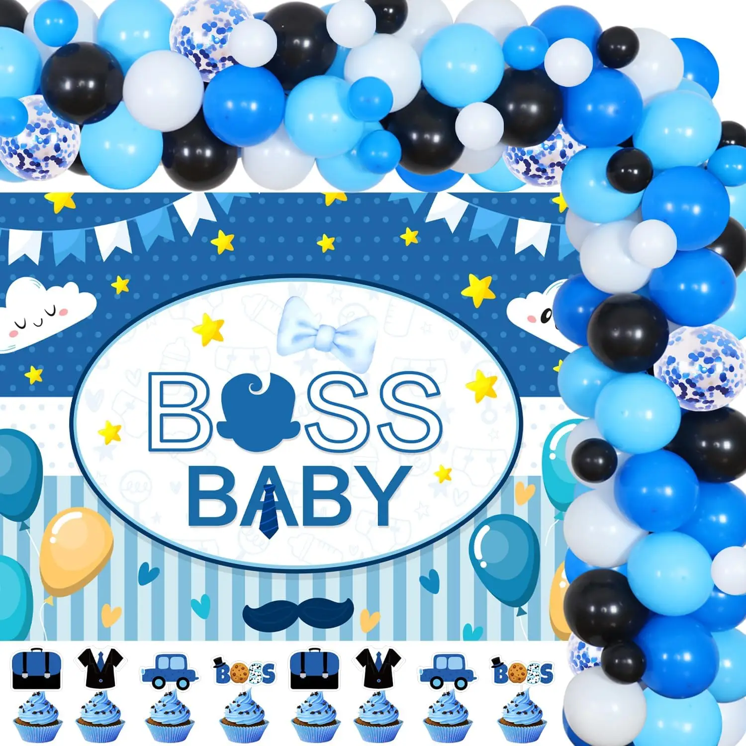 Baby-Boss-Baby-Shower-Party-Decor-Baby-Boss-Backdrop-Blue-and-Black ...
