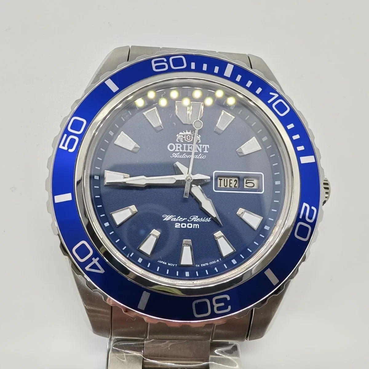 Orient Diver Automatic Watch Blue Dial Blue Bezel 200M Waterproof Day ...