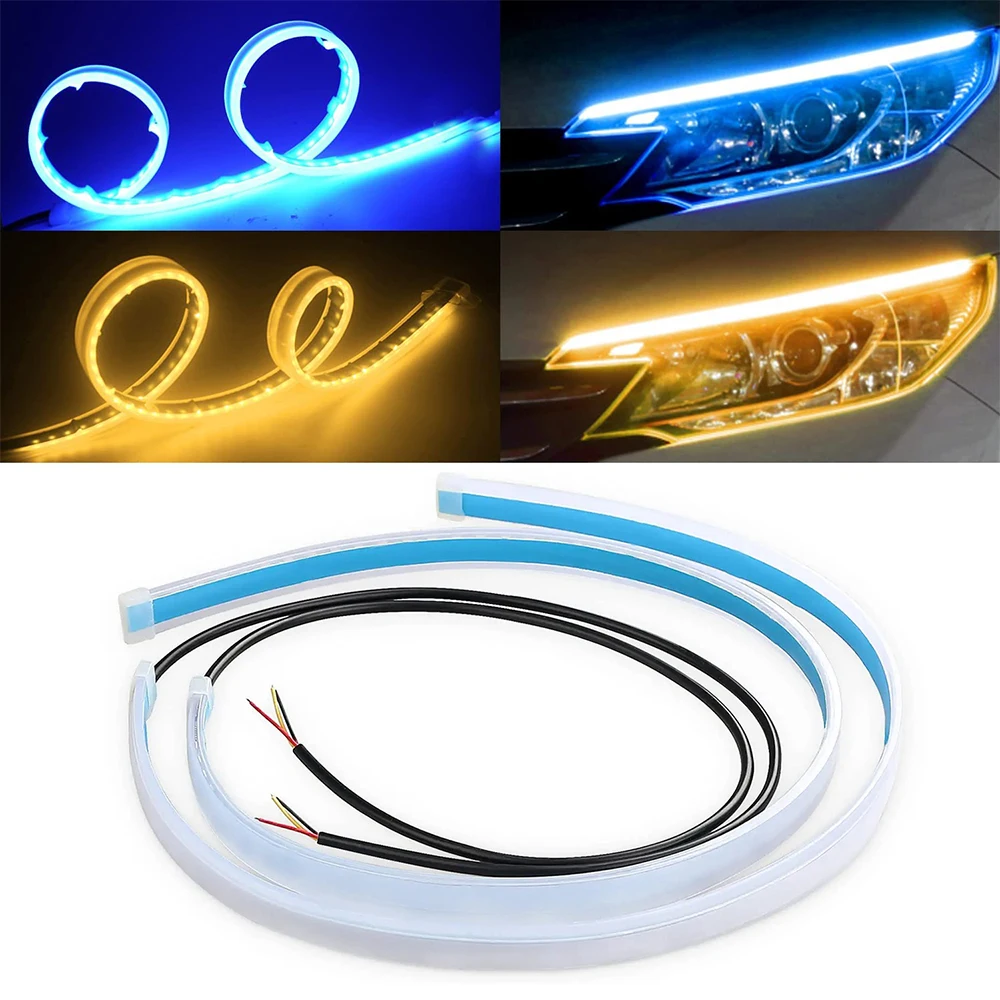 2Pcs-Start-Scan-DRL-Car-Daytime-Running-Light-Flexible-Waterproof-LED ...