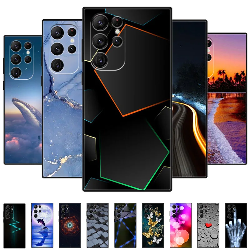 For-Samsung-S23-Ultra-S23Plus-Case-Soft-Silicone-Black-Full-Protective ...