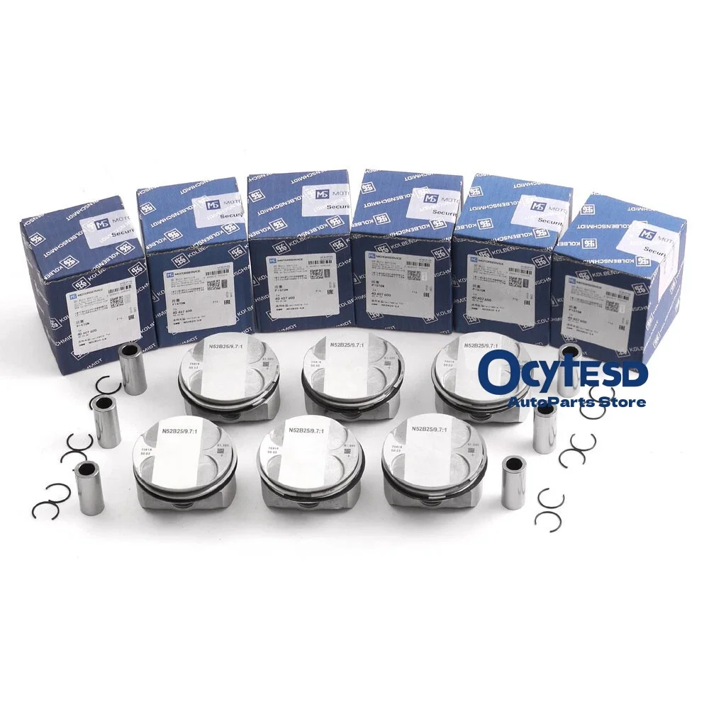 6pcs Pistons Rings Set KS Low Compression 9.7:1 For 2.5L BMW 523i 525i ...