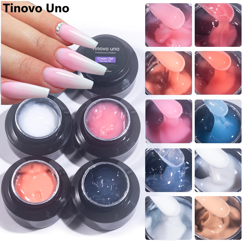 Tinovo Uno 10 Colors Cream Builder Nail Gel For Extension Non-flow Soft ...
