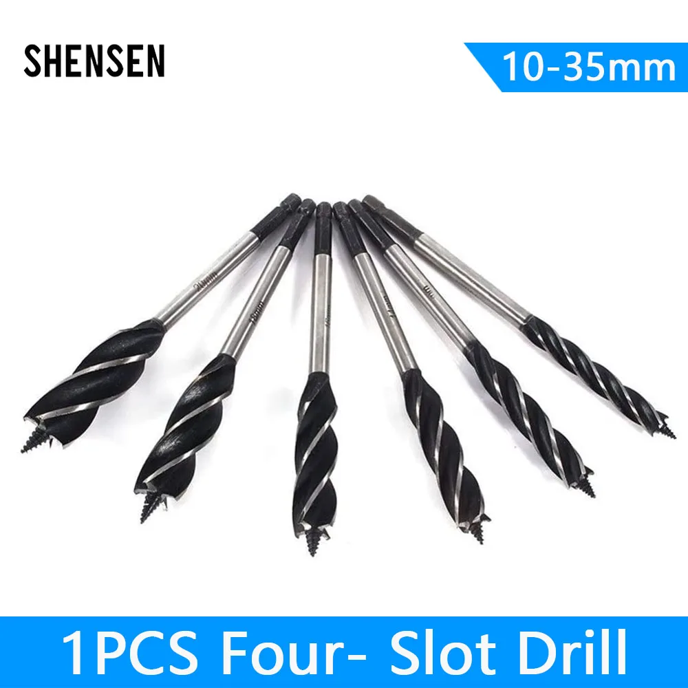 1Pcs-10-35mm-6-35mm-Hex-Handle-Long-Four-Slot-Twist-Drill-Bit-Hole ...