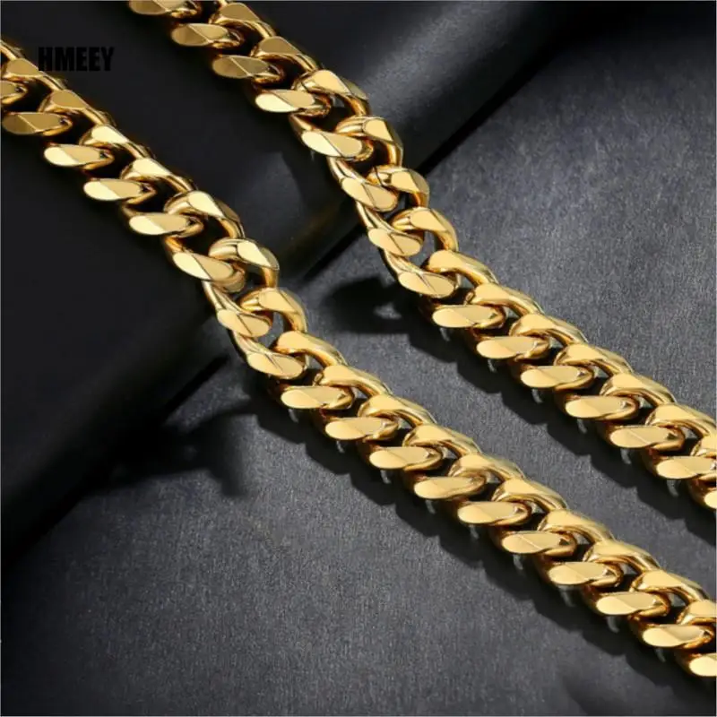Cuban Chain Necklace for Men Women, Basic Punk Stainless Steel Curb ...