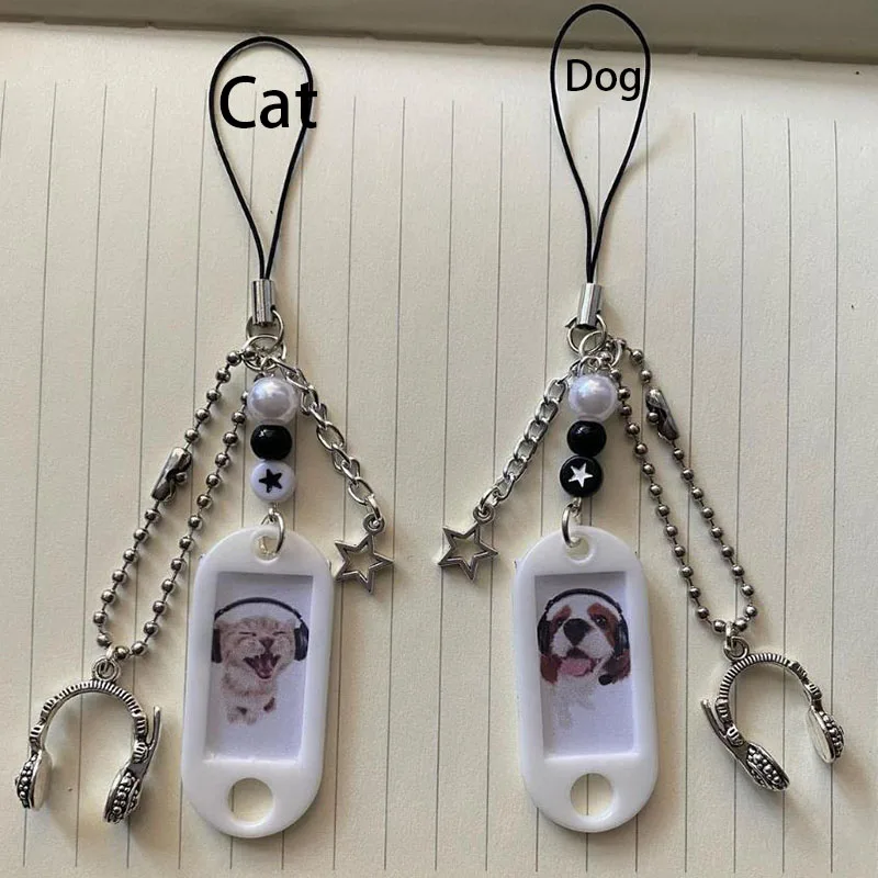 Dog cat strap earphones matching phone charm handmade - AliExpress 36
