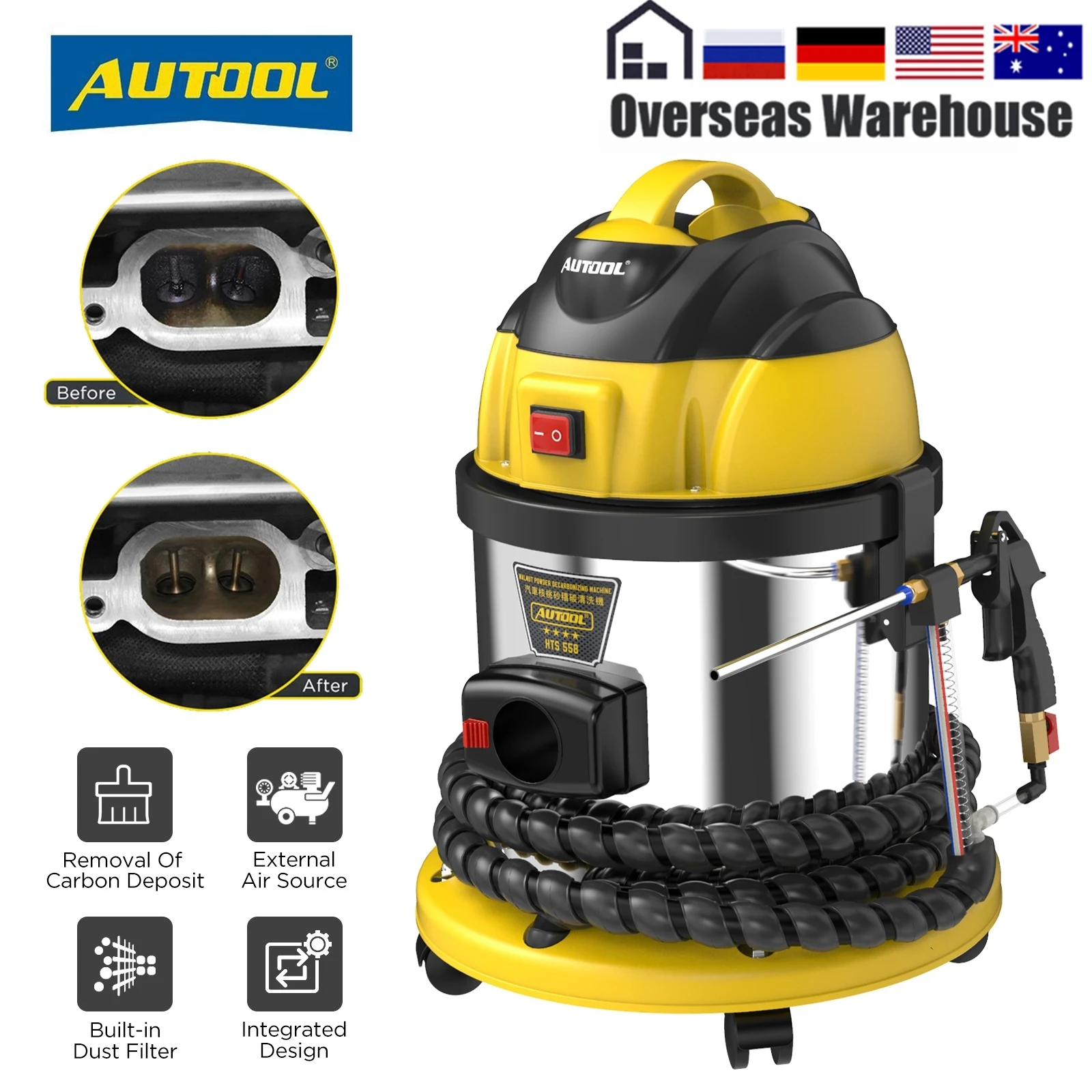 AUTOOL-HTS558-Auto-Engine-Decarbonizer-Walnut-Sand-Cleaner-Carbon ...