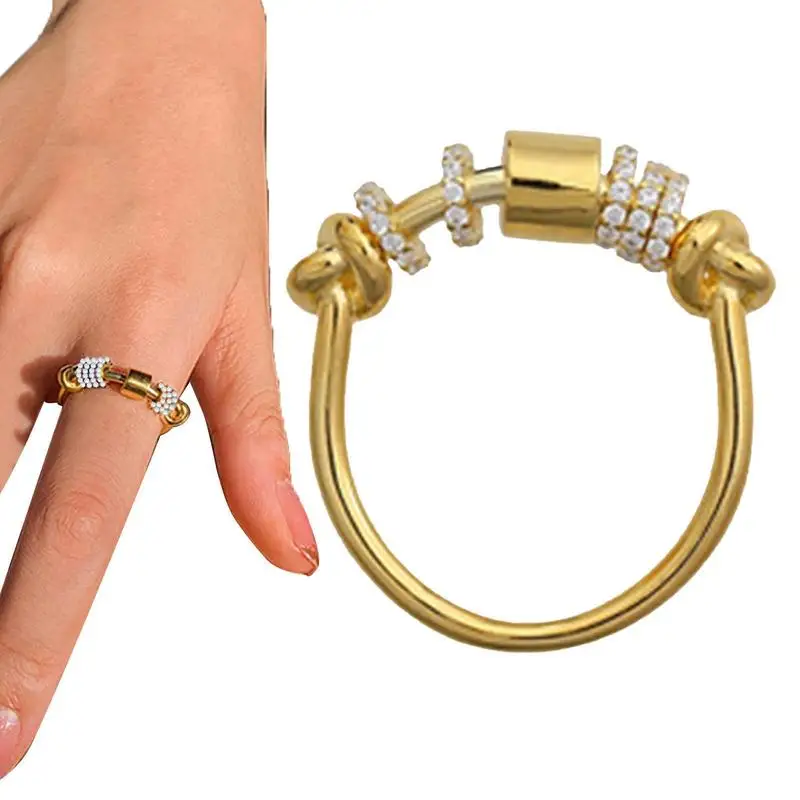 Rotating-Ring-Electroplating-Copper-Women-Men-Ring-Rotatable-Ring ...