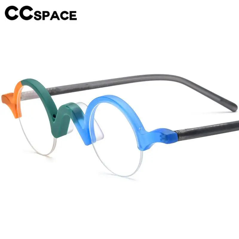 56883-Fashion-Half-Frame-Acetate-Optical-Spectacle-Frame-Women-Colorful ...