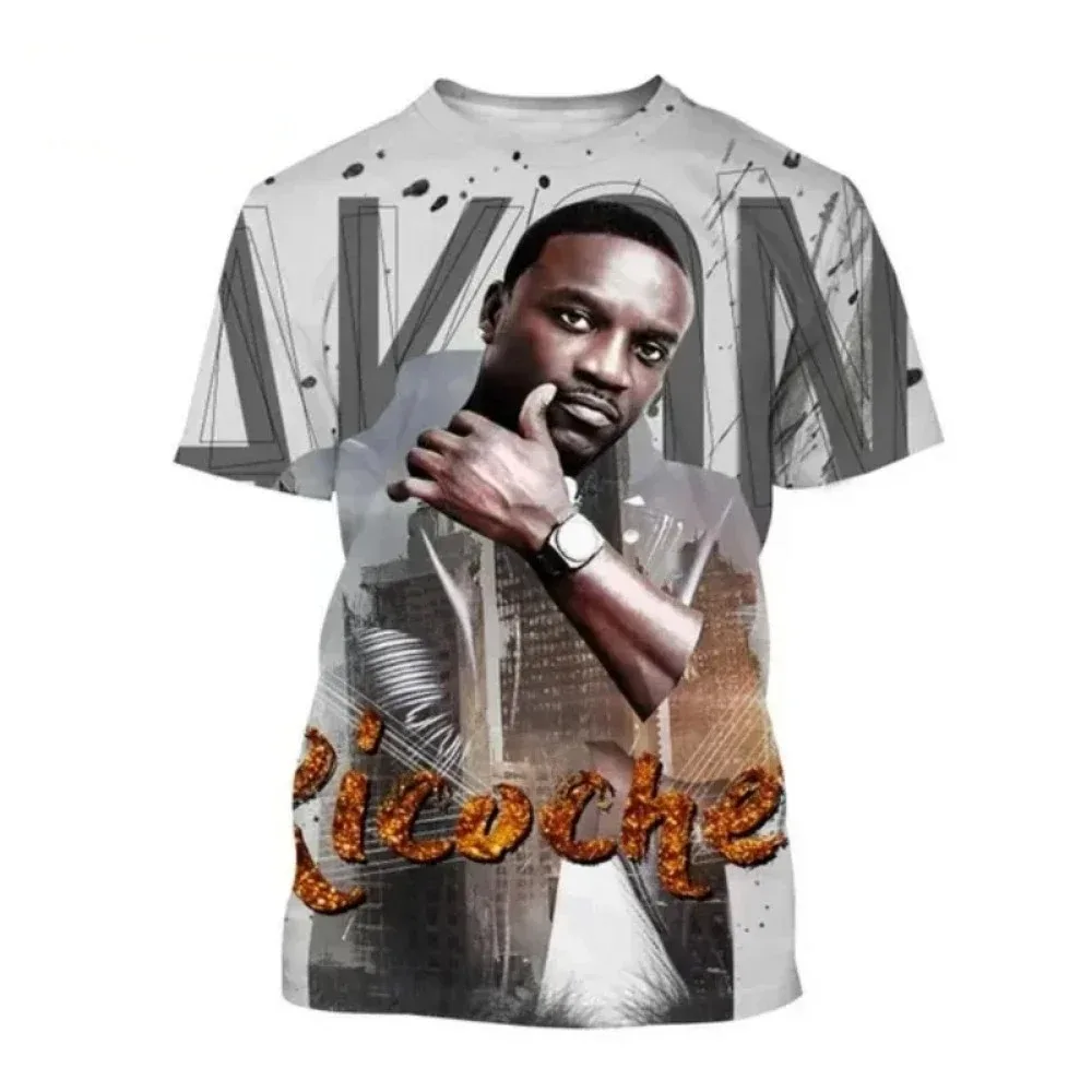 New-Rapper-Akon-3D-Print-T-shirt-Fashion-Men-Clothing-Personalized-Hip ...