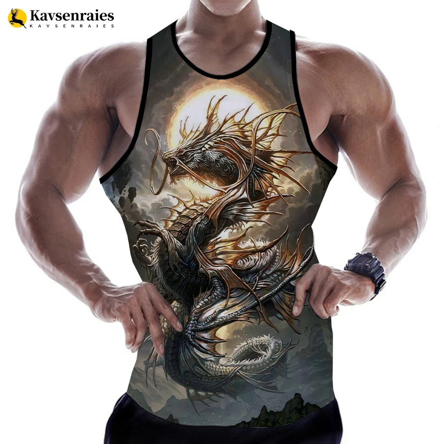 Homens-e-Mulheres-China-Dragon-3D-Tank-Tops-Moda-Infantil-Streetwear ...
