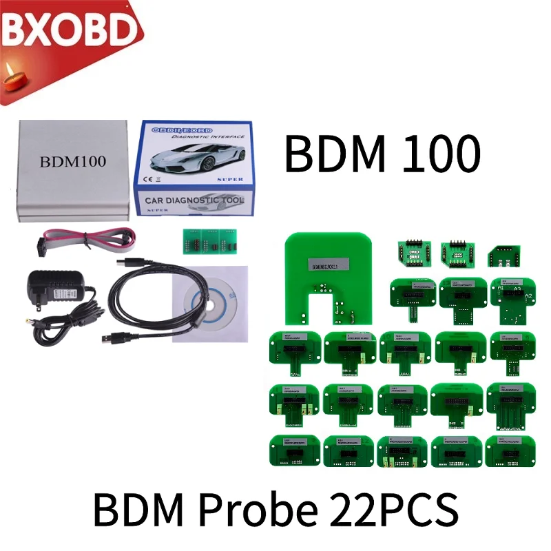 2020 BDM Adapters 22PCS/LOT Full Set LED BDM Frame Adapter BDM100 ECU ...