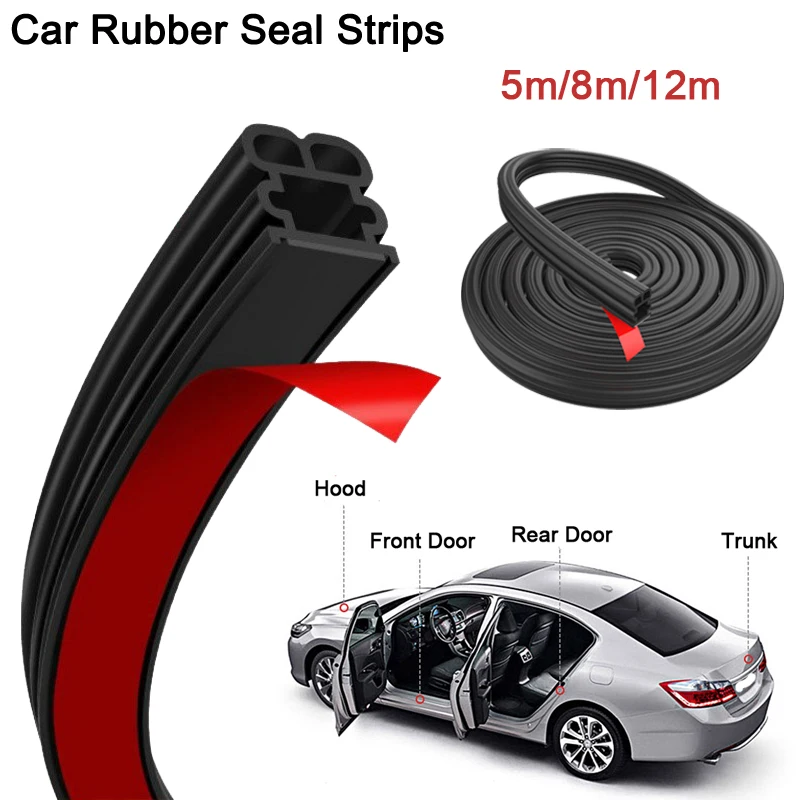 Car Door Rubber Seal Strip Double-Layer Auto Weatherstrips Universal ...