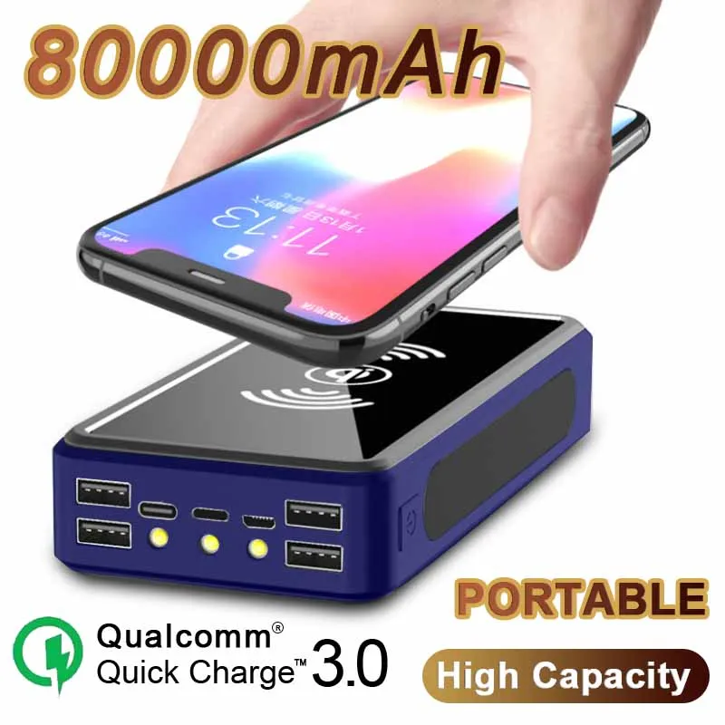 80000mAh-Wireless-Solar-Power-Bank-Portable-Charger-4USB-with-LED-Light ...