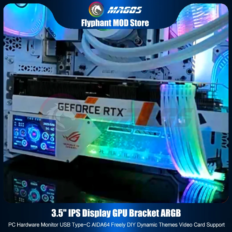 Soporte para tarjeta de Video GPU con Monitor dinámico de 3,5 pulgadas ...