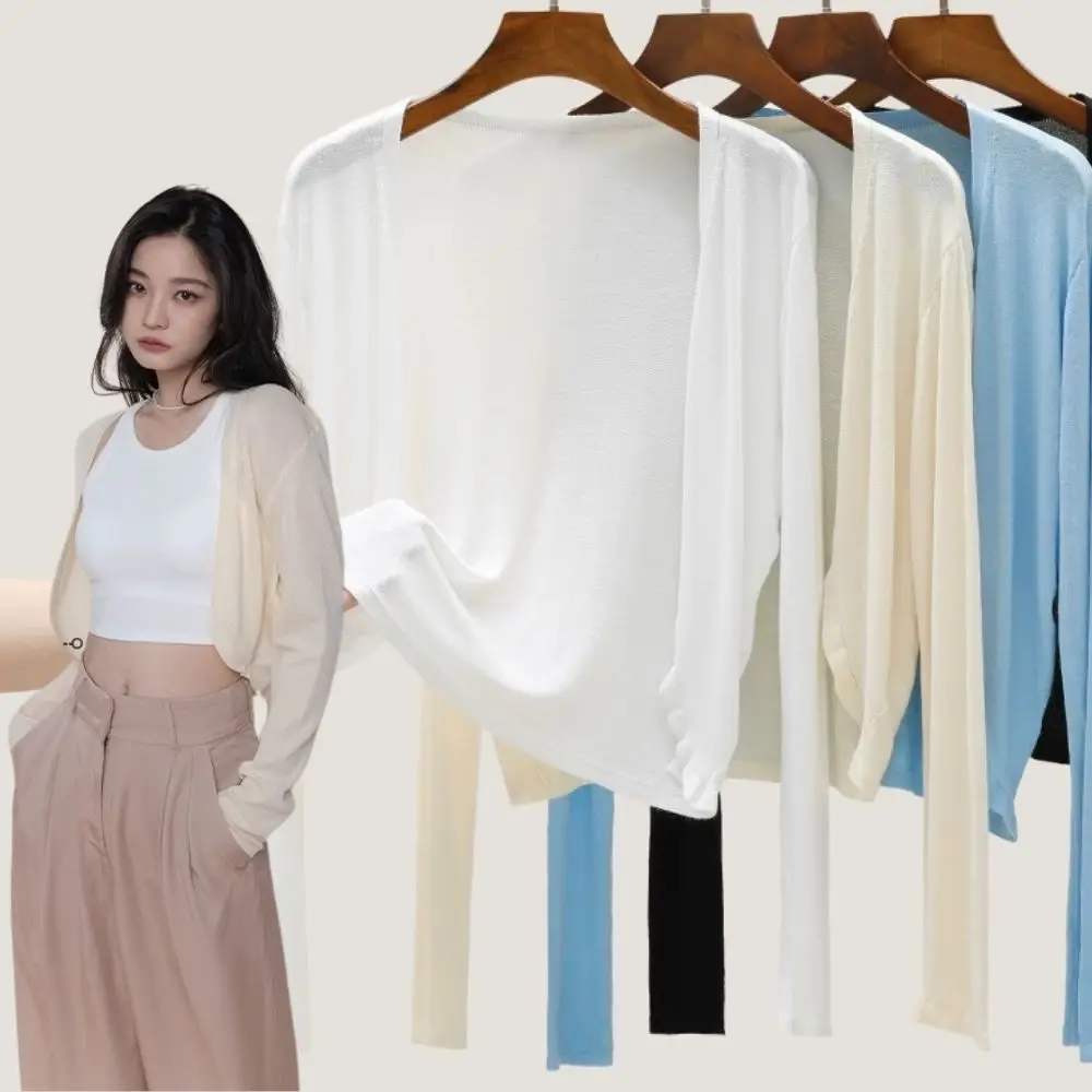Woman-T-shirt-Summer-Thin-Sunscreen-Cardigan-For-Women-Korean-Casual ...