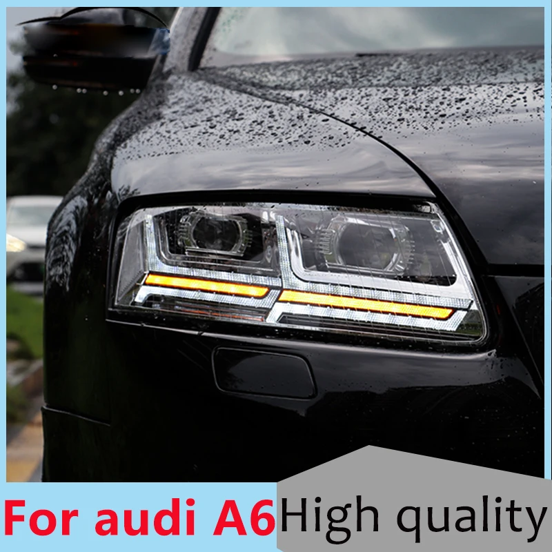 Car style for audi a6 led headlights 2005-2011 c5 c6 dynamic headlight ...
