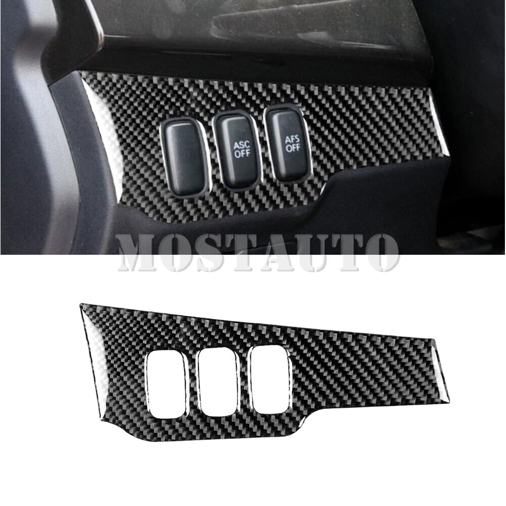 For-Mitsubishi-Lancer-Soft-Carbon-Fiber-Center-Console-Headlight-Switch ...
