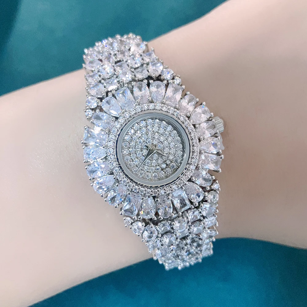 Luxury Women's Crystal Watch with Cubic Zircon