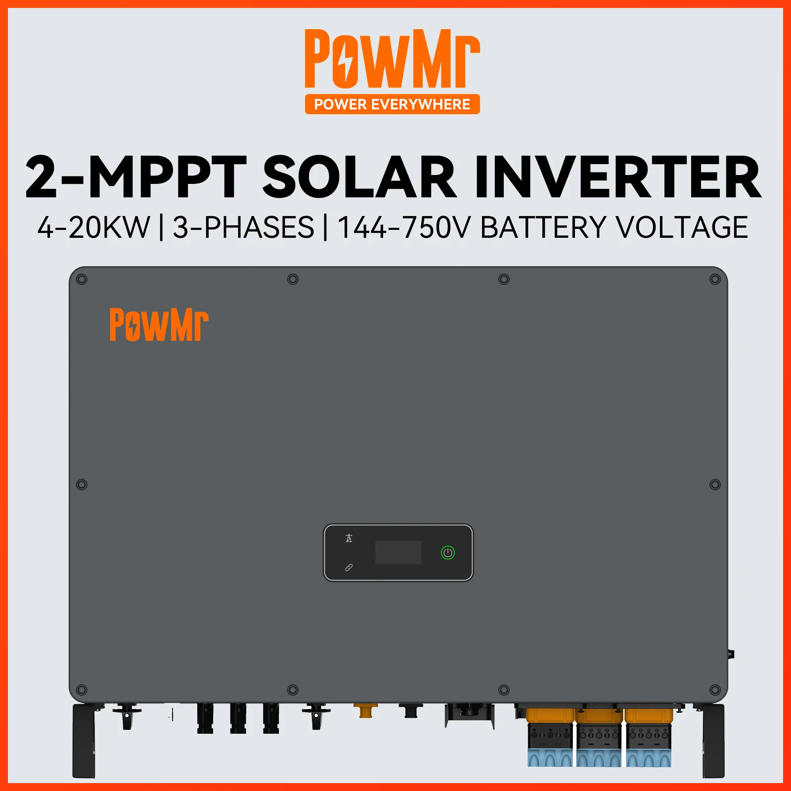 Powmr 2-mppt Hybrid Solar Inverter 3-phase 4kw-20kw 144-750v Wide ...