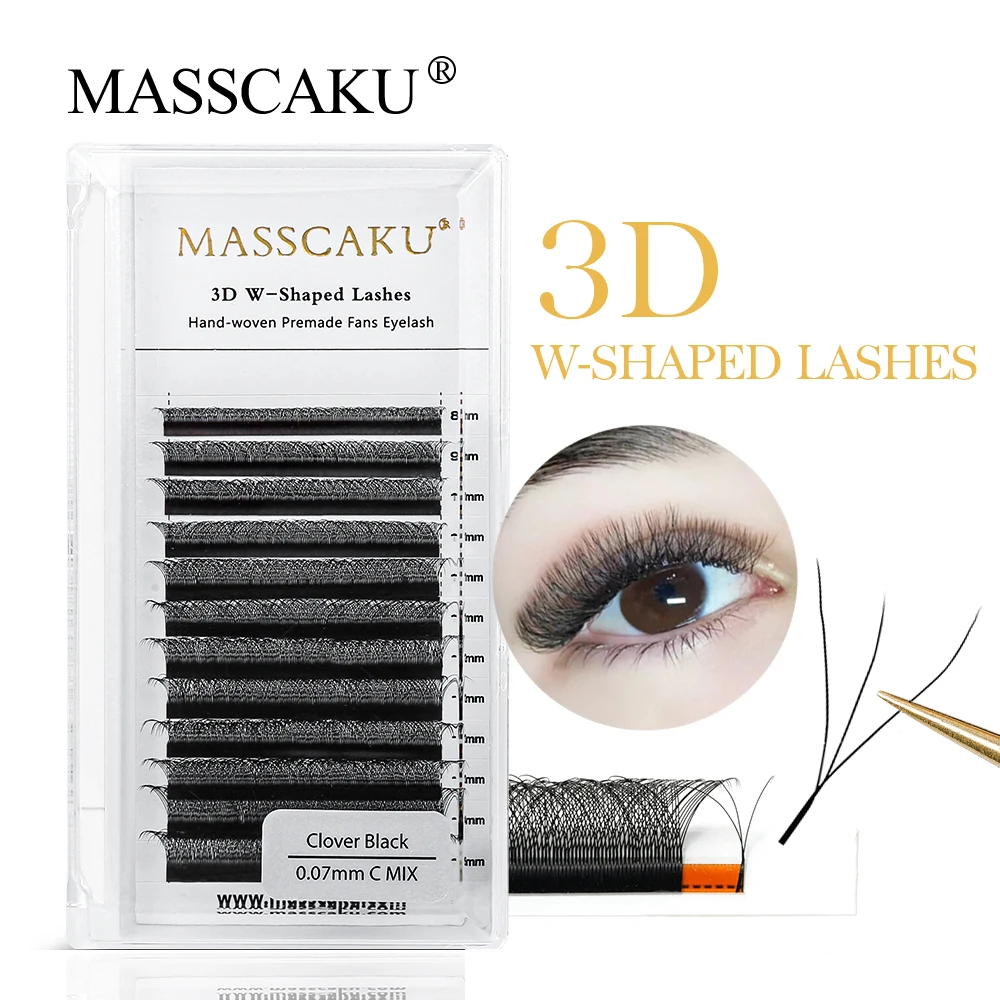 MASSCAKU-3D-W-shape-Eyelash-Extension-Premade-Fans-Russian-Volume ...