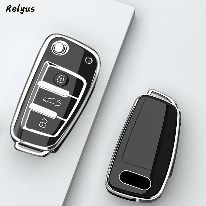 New Soft Tpu Car Flip Key Case Cover Shell Fob For Audi A1 A3 A6 A6l Q2 ...