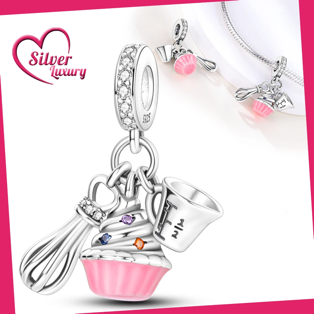 Bolo-Baking-Pingente-Fit-Pandora-Pulseira-925-Prata-Esterlina-Encantos ...