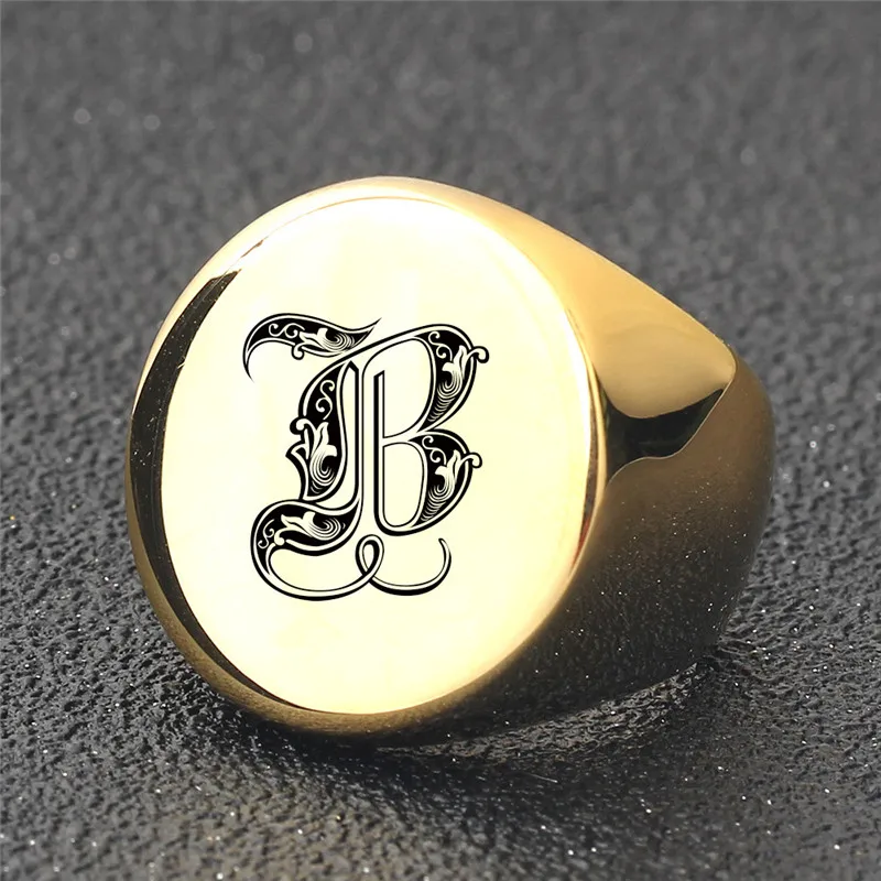 Modyle-Punk-Gold-Color-A-Z-26-Letters-Initial-Name-Rings-for-Men-High ...