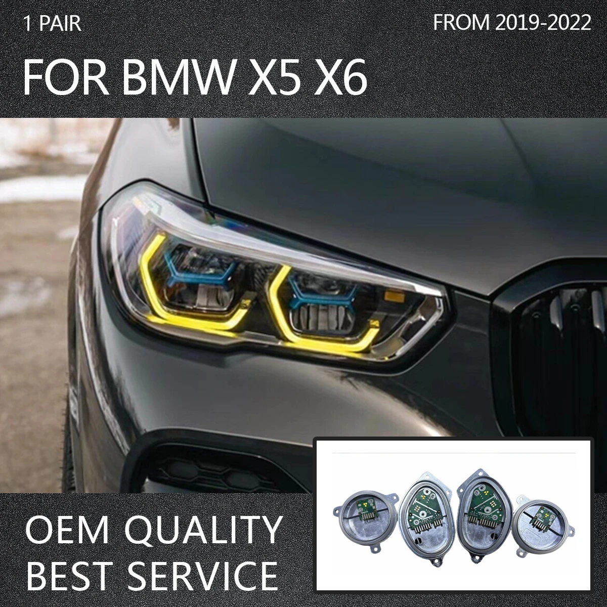 NEW-LED-Boards-For-BMW-DRL-module-X5-G05-X6-G06-Headlight-LED-Yellow ...