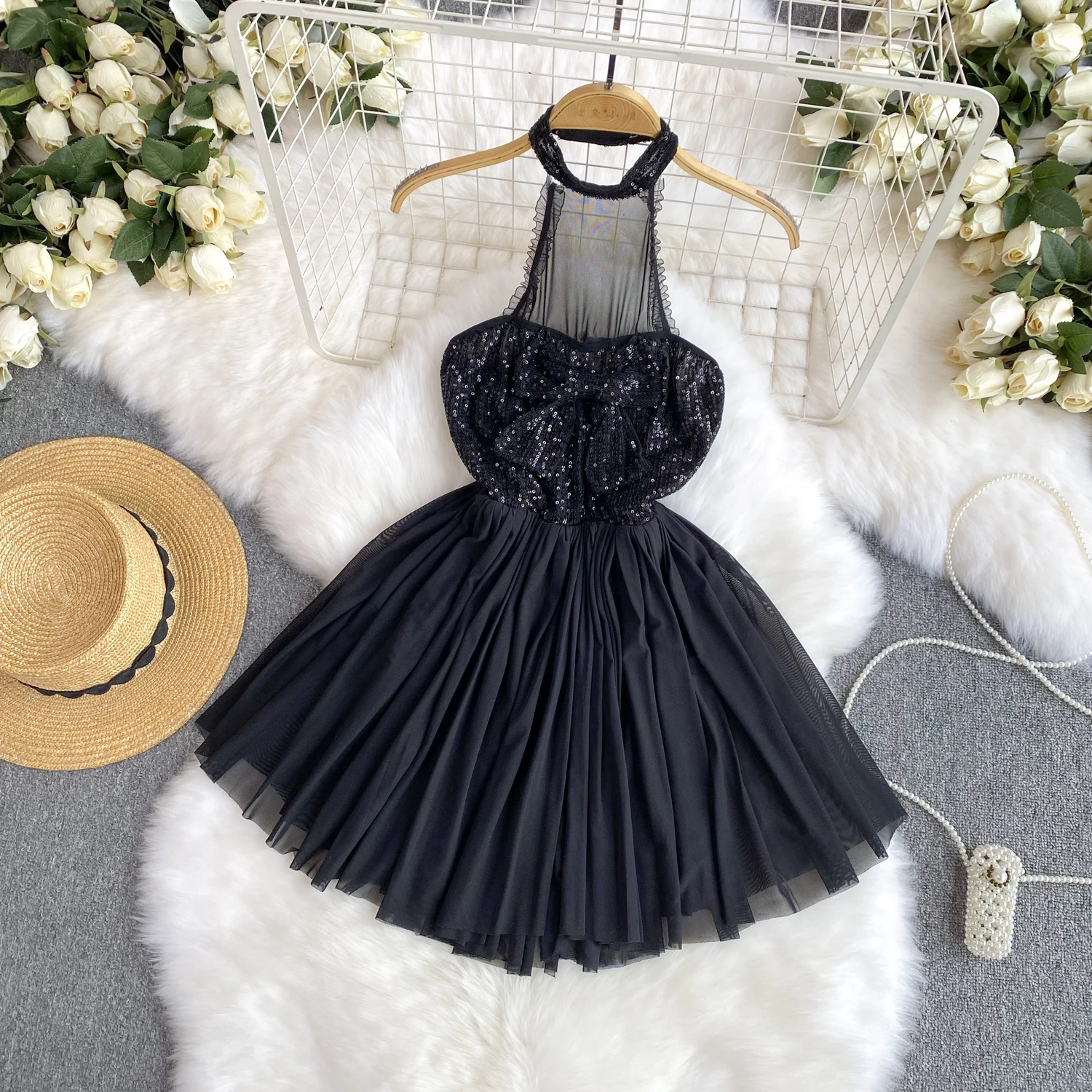 Sequins-Luxury-Hault-Dresses-for-Women-Balck-Party-Bling-Mesh-Backless ...