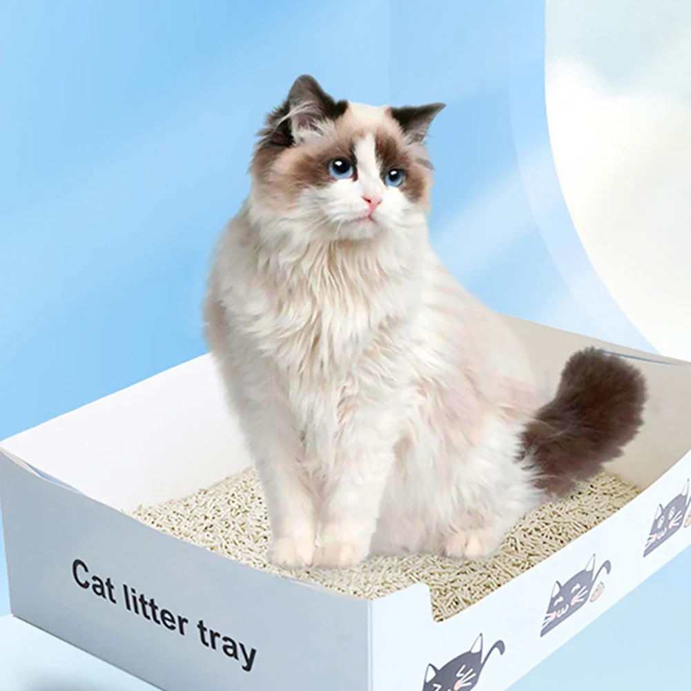 Disposable-Foldable-Litter-Boxes-For-Cats-Spacious-Space-Waterproof ...