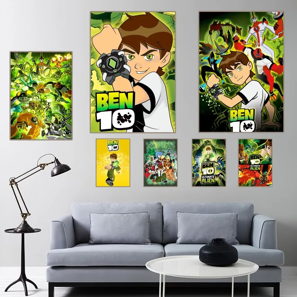 B-Ben-10-Cartoon-Poster-Home-Room-Decor-Aesthetic-Art-Wall-Painting ...