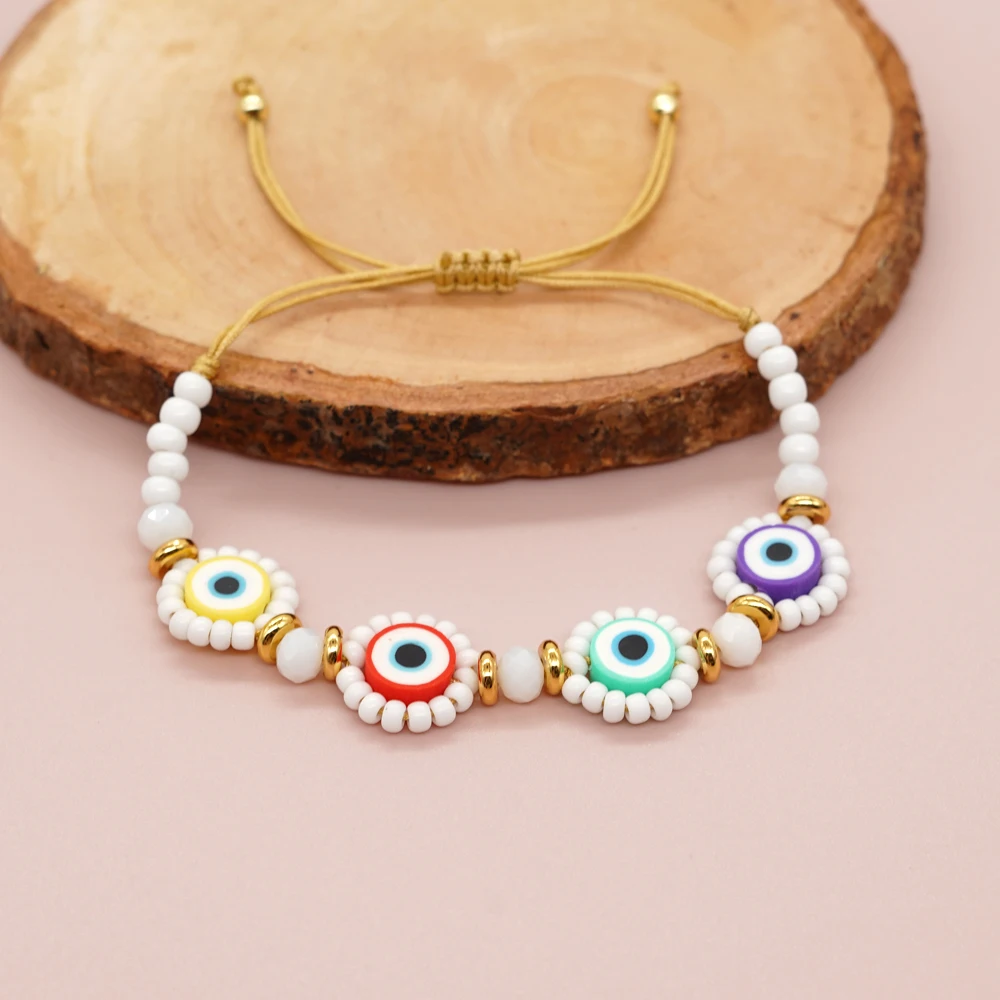 Go2boho-New-In-Friendship-Bracelets-For-Women-Heishi-Evil-Eye-Sunflower ...